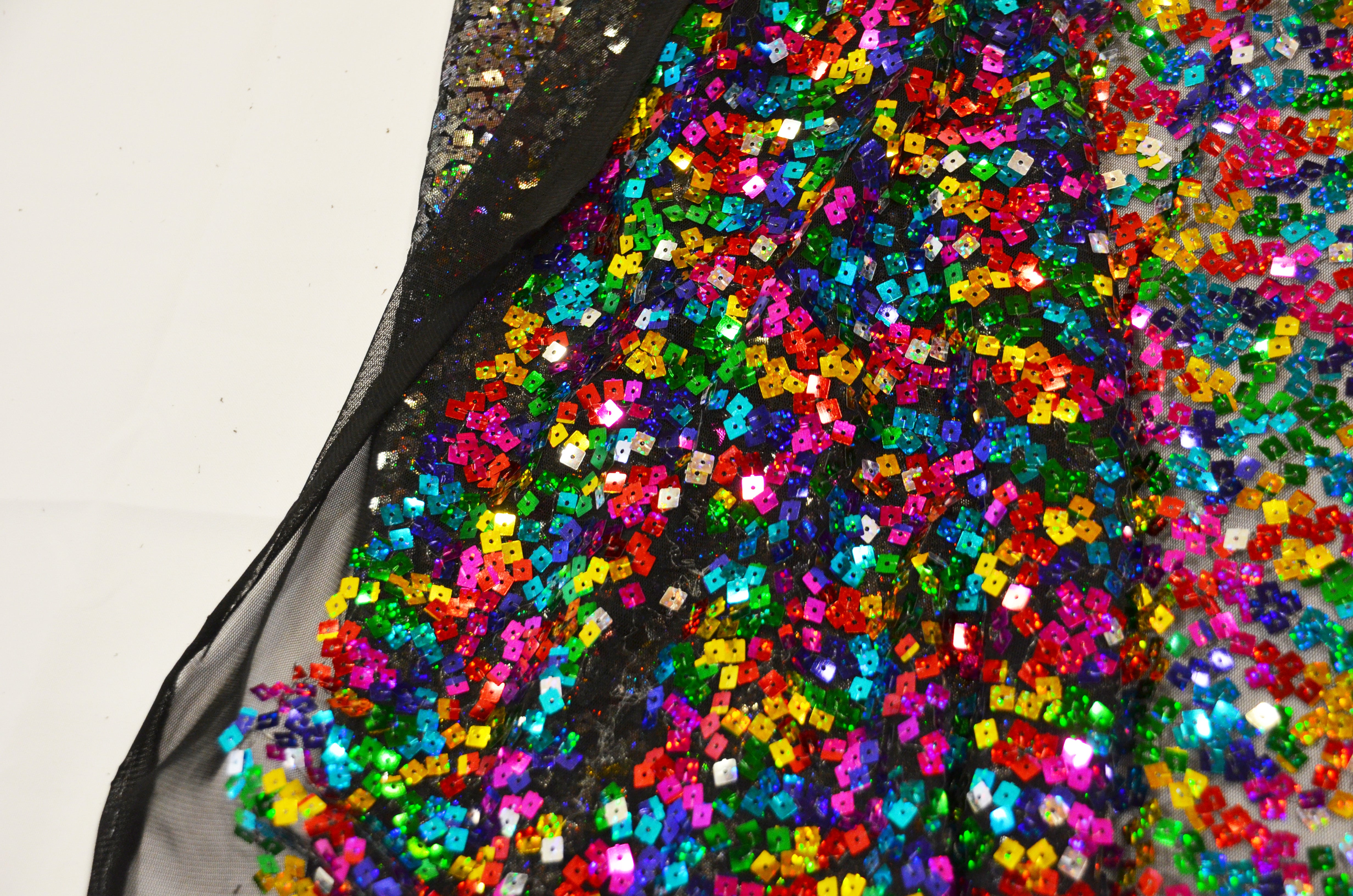 Rainbow Square Sequins Fabric by the Yard | Multi Color Sequins Fabric ...