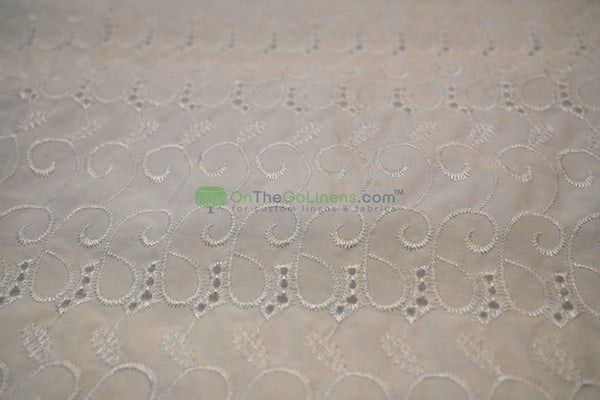 Cotton Eyelet Embroidery Design Six | Double Scallop Finish - OnTheGoLinens