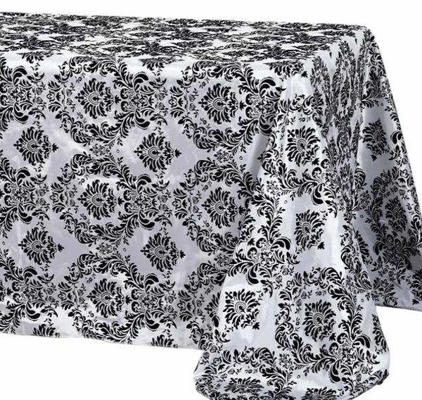 Damask Flocking Taffeta Table Linens, Table Drape, Table Overlay and T ...