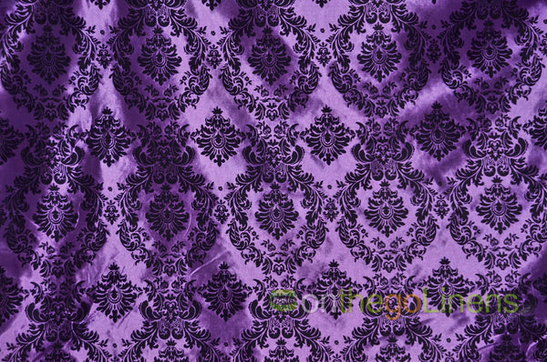 Damask Flocking Taffeta Pipe and Drape Panels - OnTheGoLinens