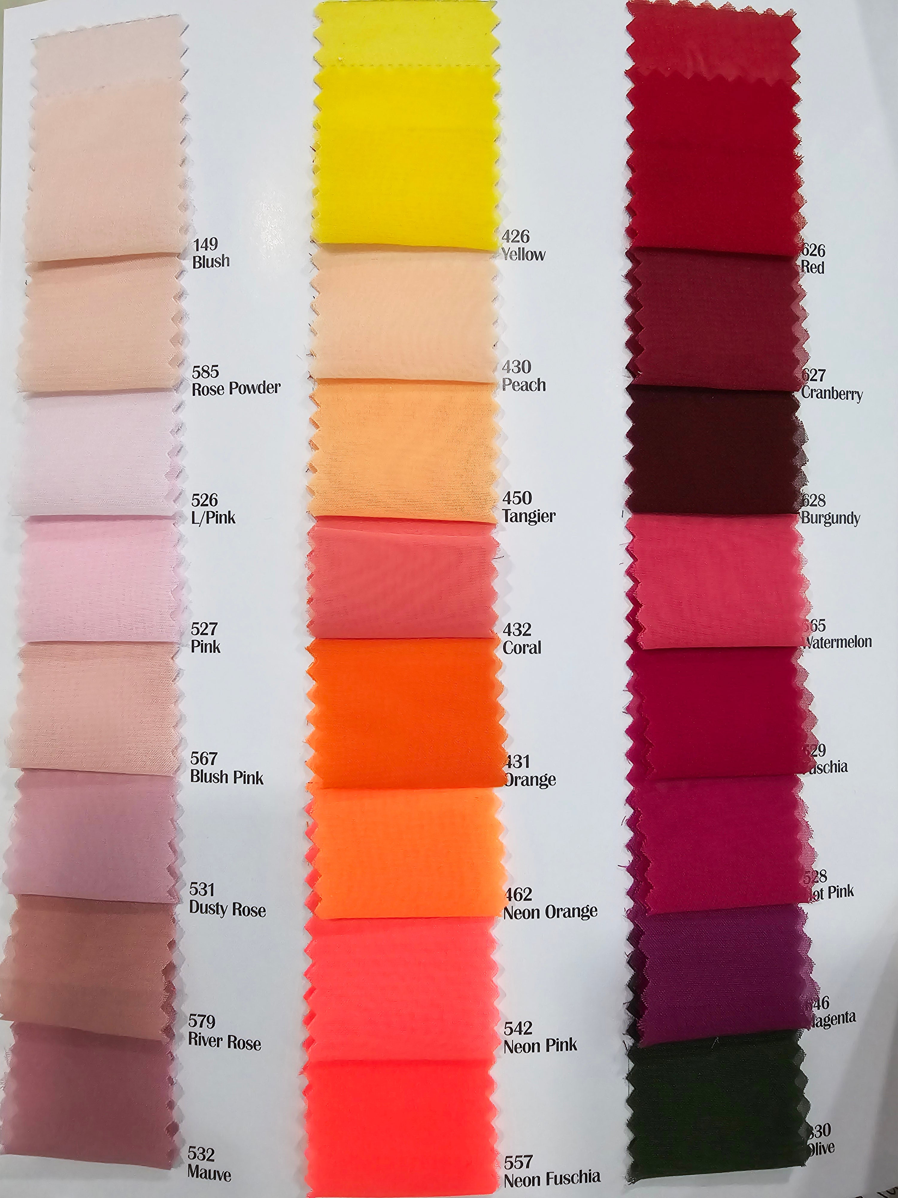 IFR Chiffon Fabric by the Yard & Wholesale Bolt - Polyester - OnTheGoLinens