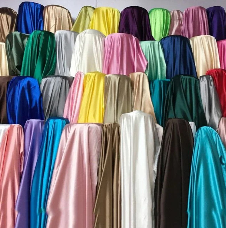 Lamour Satin Fabric by the Yard & Bolt, 100% Polyester Semi Dull Heavy ...